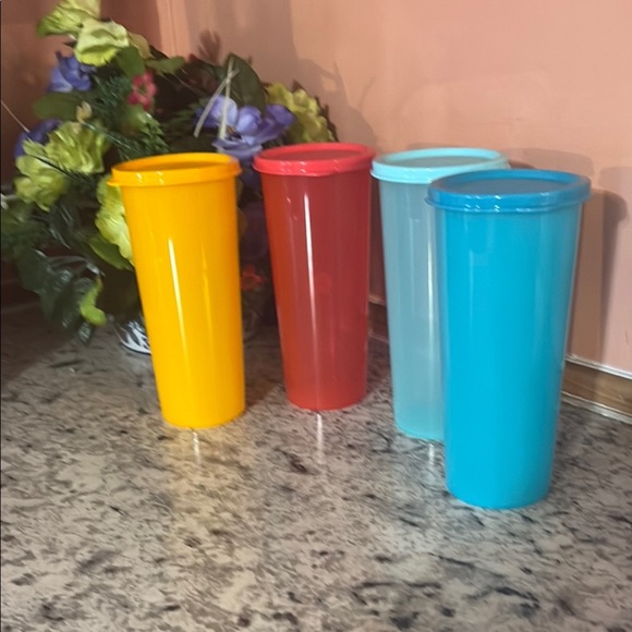 Tupperware new | Dining | Tupperware Colorful Tumbler Set 4 | Poshmark